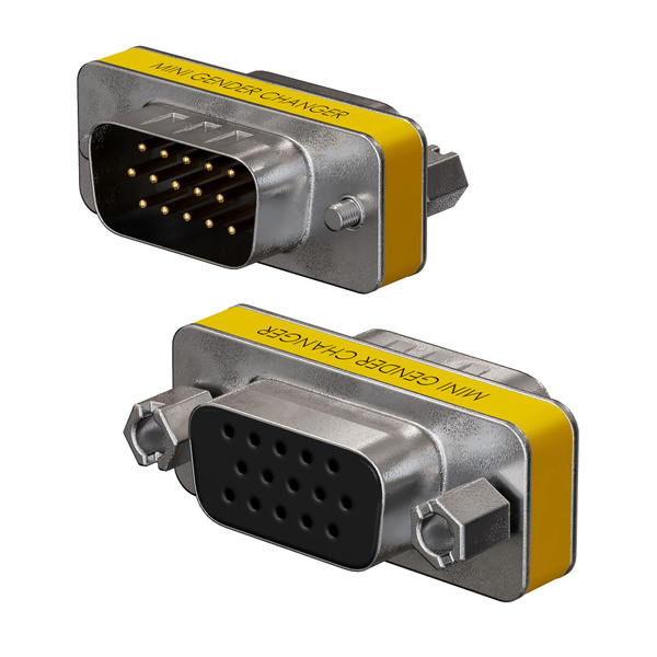 Адаптер переходник GSMIN DB15 VGA (M) - VGA (F) (Серебристый) - купить ...
