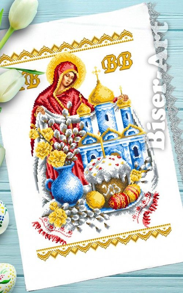 Пасхальный рушник. Набор для вышивания чешским бисером. 175 Biser-Art - купить с доставкой по ...