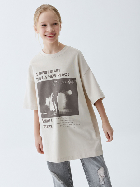 Футболка Sela, размер 146, цвет светло-бежевый, 100% Хлопок - купить по выгодной цене в интернет ...