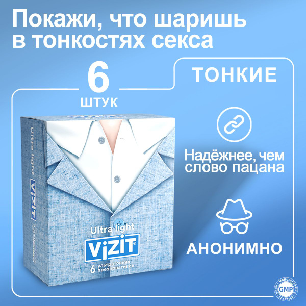 Презервативы ультратонкие со смазкой 6 штук VIZIT - купить с доставкой ...