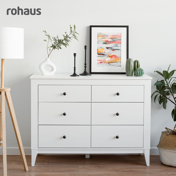 Комод Rohaus White, 120x44x89 см, 6 ящ. купить c доставкой на OZON по ...