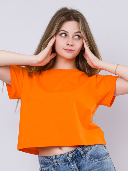 Футболка BITSUN, размер 42, цвет оранжевый, 95% хлопок, 5% эластан - купить по выгодной цене в ...