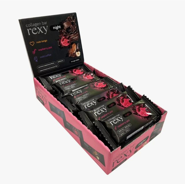 Rexy 40гр.*18шт. Батончик с коллагеном Raspberry Jazz Рекси - купить с ...