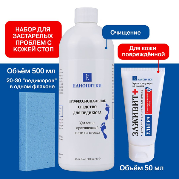 НАНОПЯТКИ Набор для ухода за кожей стоп № 60: Кератолитик для педикюра ...