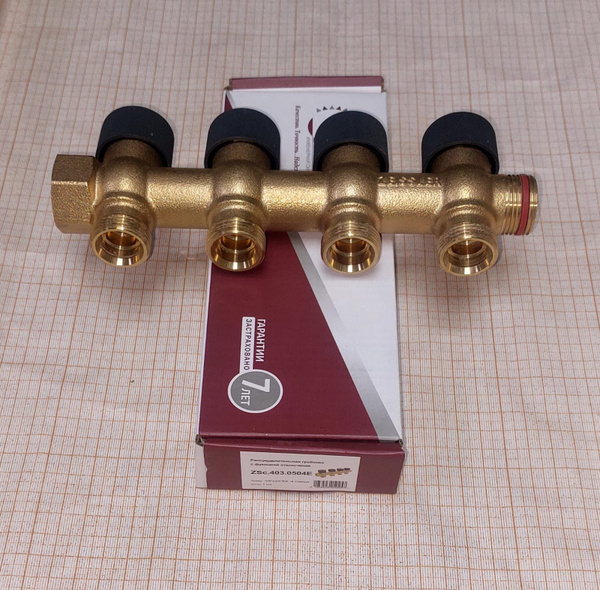 Коллектор для водоснабжения Tim - Zeissler 3/4"х3/4" на 4 вых(1шт ...