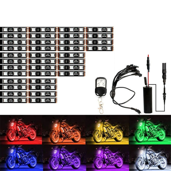 12Шт 108 Светодиодных Мотоциклов Atv Rgb Led Neon Under Glow Strip ...