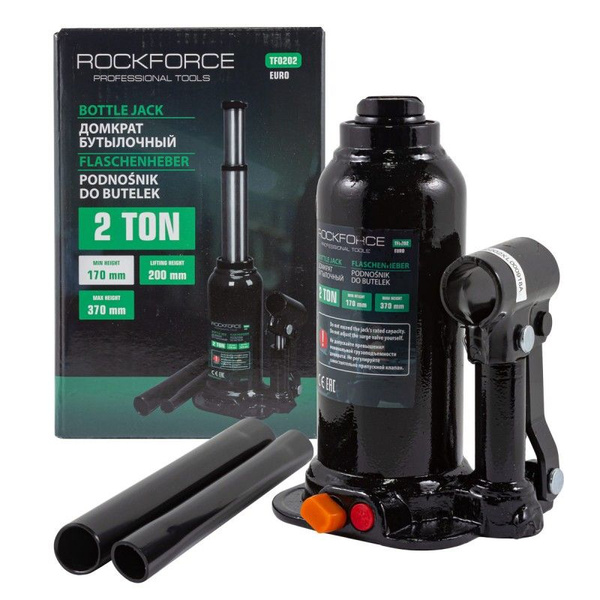 ROCKFORCE Домкрат автомобильный Бутылочный, нагрузка до 2 т - купить с доставкой по выгодным ...