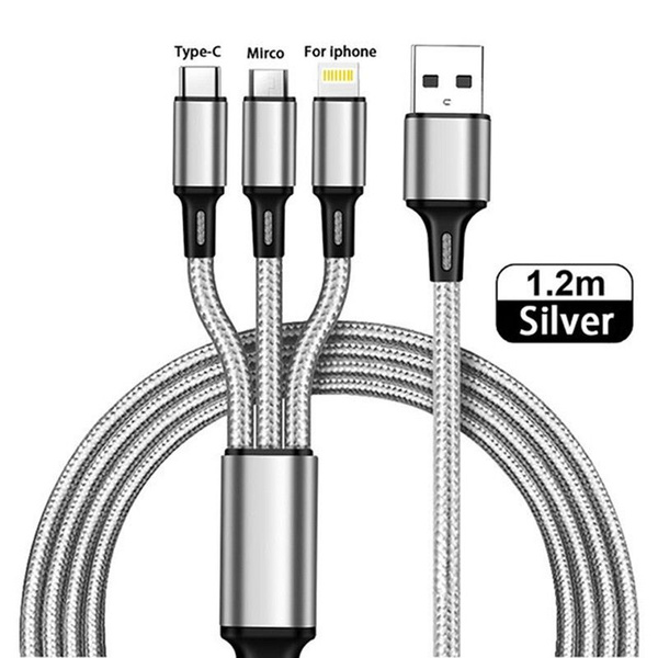Кабель Apple Lightning, microUSB ZBS Zaryadkapcs_Apple Lightning_microUSB_USB Type-C_USB 2.0 ...
