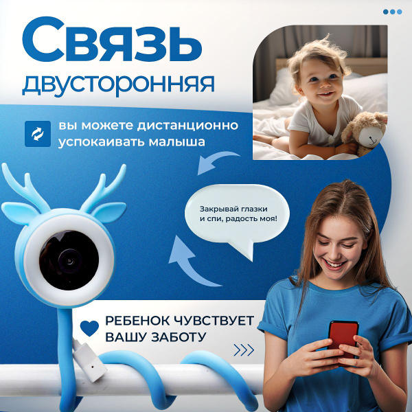 Видеоняня беспроводная Wi-Fi IP, baby monitor,камера видеонаблюдения ...