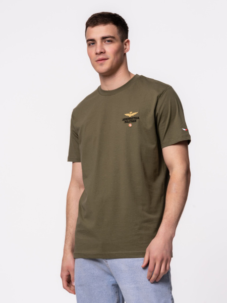 Футболка Aeronautica Militare, размер 48, цвет хаки, защитный хаки, 100 ...