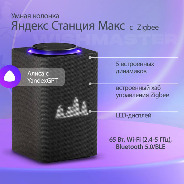 Умная колонка Яндекс с Алисой, с Zigbee - купить по доступным ценам в ...