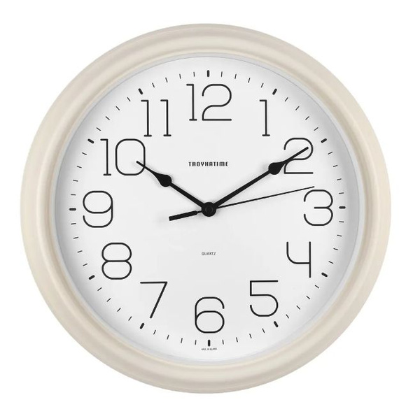 Часы настенные Troykatime круглые пластик цвет кремовый бесшумные D31 см купить C доставкой на