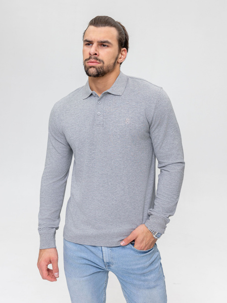 Поло Мужской Brostem серый Длинный, размер 56 Хлопок, Эластан прямой Повседневный Китай купить c ...