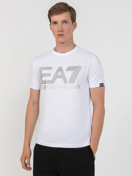 Футболка EA7, размер 54, 56, цвет белый, хлопок 96% эластан 4% - купить по выгодной цене в ...