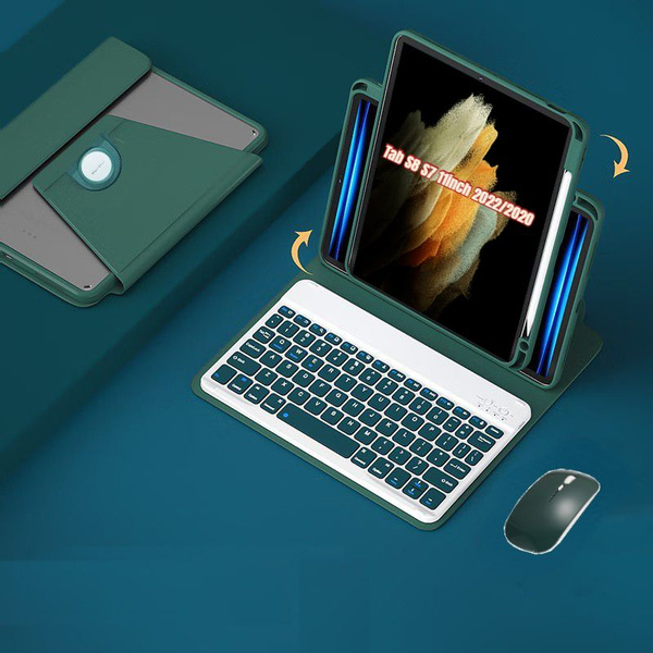 Вращающийся на 360 чехол-клавиатура для Samsung Galaxy Tab S8 S7 11 ...
