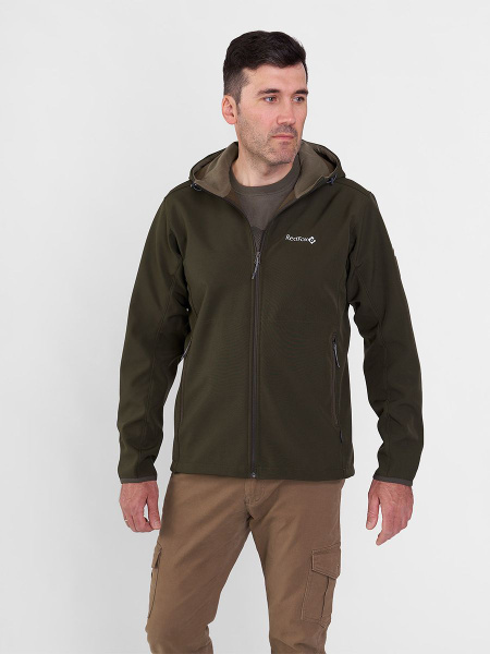 Куртка Мужской RedFox Капюшон, Карманы хаки капюшон Softshell, Мембранные материалы, размер 58 ...