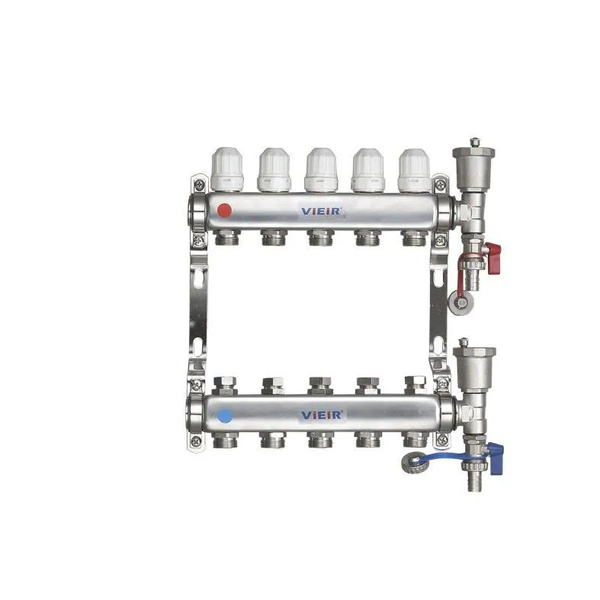 Коллекторная группа ViEiR (НЕРЖ) 1" х 3/4", (5 выхода) в сборе без расходомеров VR115-05А купить ...