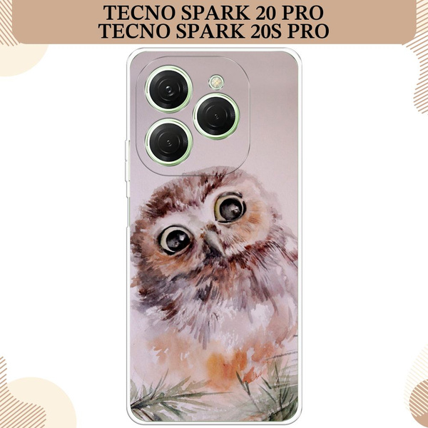 Силиконовый чехол на Tecno Spark 20 Pro 20s Pro Текно Спарк 20 Про Техно Спарк 20С Про Сова на