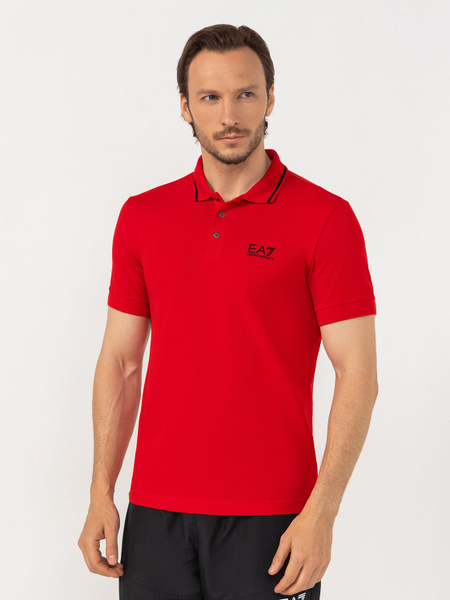 Поло EA7, размер 50, 52, цвет красный, хлопок 97% эластан 3% - купить по выгодной цене в ...