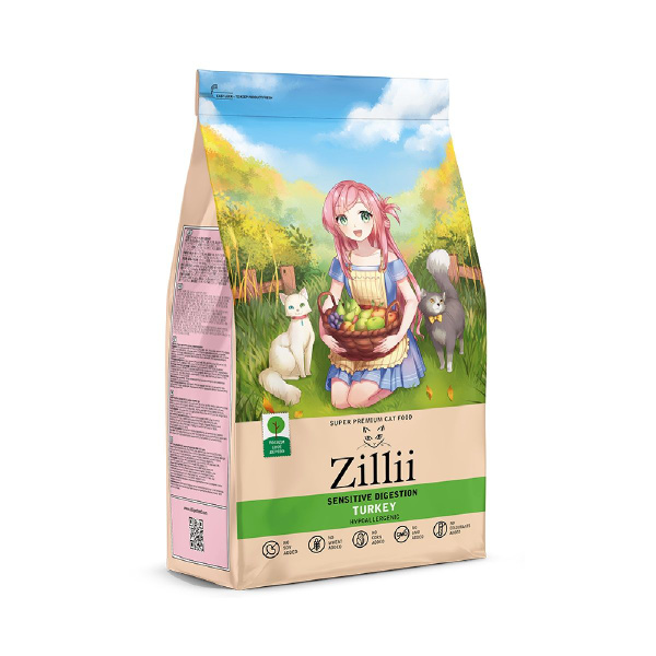 ZILLII Sensitive Digestion Cat Сухой корм для взрослых кошек с чувств. пищев. Индейка 2кг купить ...