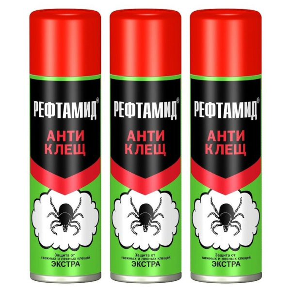 Аэрозоль РЕФТАМИД Экстра Антиклещ 145 мл * 3 штуки - купить с доставкой ...