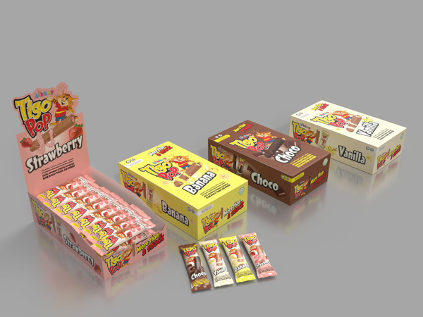 Кукурузный снэк с кремовой банановой начинкой TibTop Tigo Pop Cream 24 ...