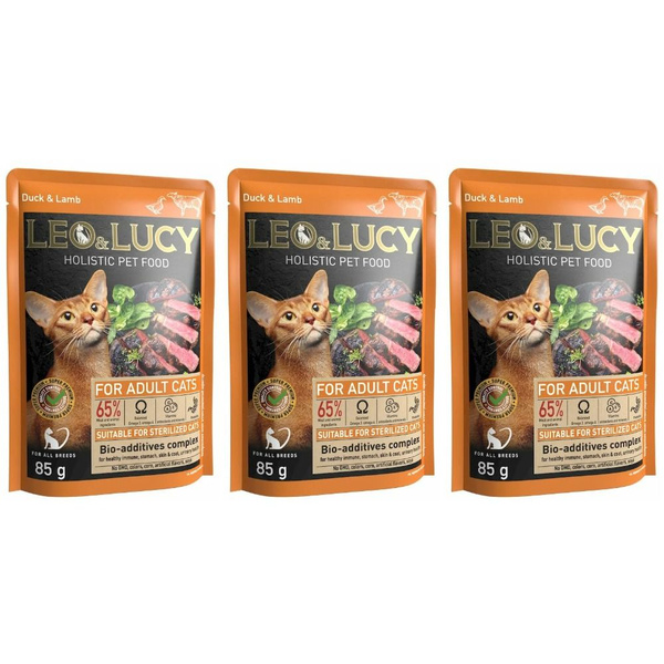 Leo&Lucy Корм Влажный для взрослых стерилизованных кошек Холистик ...