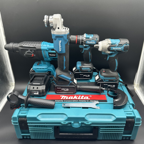 Набор аккумуляторного инструмента Makita 4в1 Шуруповерт/Перфоратор ...