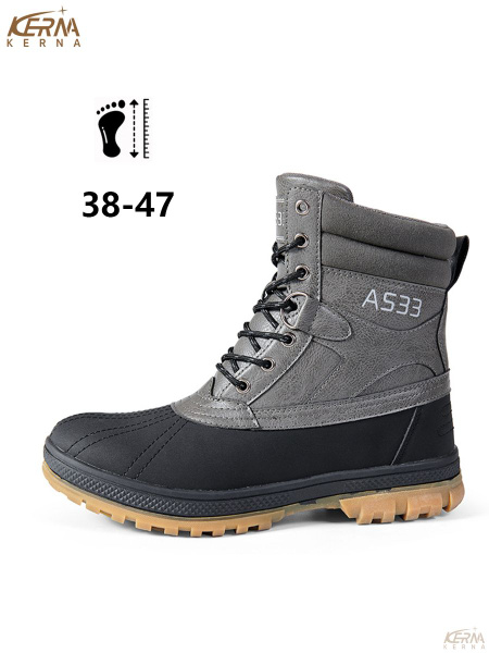 Ботинки для треккинга Мужской KERNA черно-серый, размер 46 дезерты Зима D Шнурки Без каблука ...