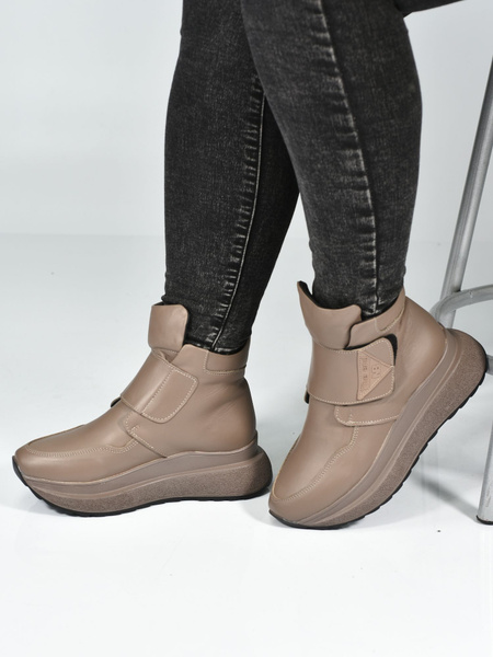 Ботинки Женский Ascalini бежевый, размер 39 Демисезон 8 Стандартный средний (до 9 см) Россия ...