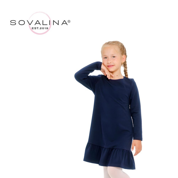 Платье для девочки SOVAlina, Девочки, На любой сезон, размер 122, материал Хлопок, Кулирная ...