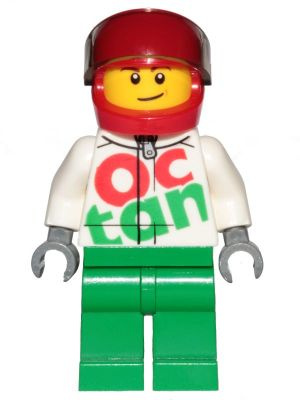 Минифигурка Lego Race Car Driver, White Octan Racing Suit with Silver ...