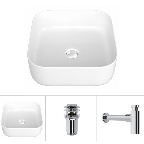 Вопросы и ответы о Накладная раковина для ванной Helmken 46839000 комплект 3 в 1: раковина на ...