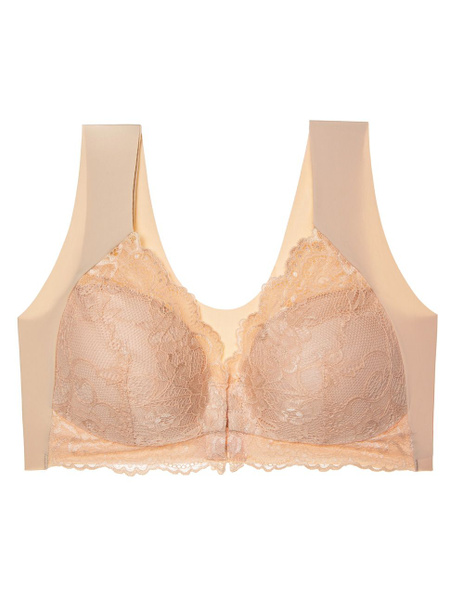 Бюстгальтер Женский мягкая чашка без каркаса, с застежкой спереди, размер 95A, 95B абрикосовый ...