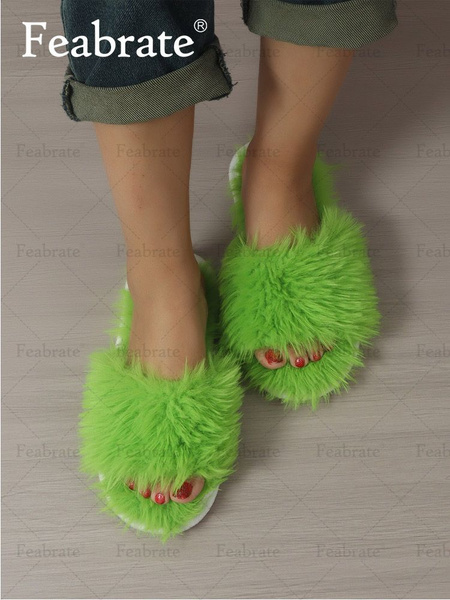 Тапочки Женский Feabrate, размер 34 зеленый Тонкая подошва Платформа Без застёжки На любой сезон ...