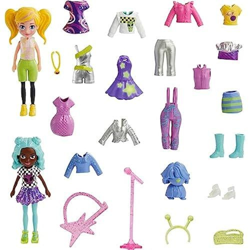 Дорожная игрушка Polly Pocket с двумя куклами высотой 7,5 см и 25 ...