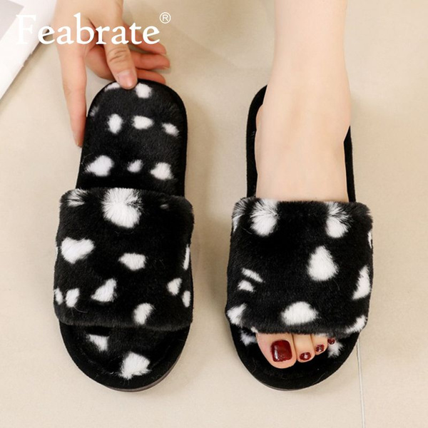 Тапочки Женский Feabrate, размер 35, 36 черный Круглый нос Без каблука Без застёжки Демисезон ...