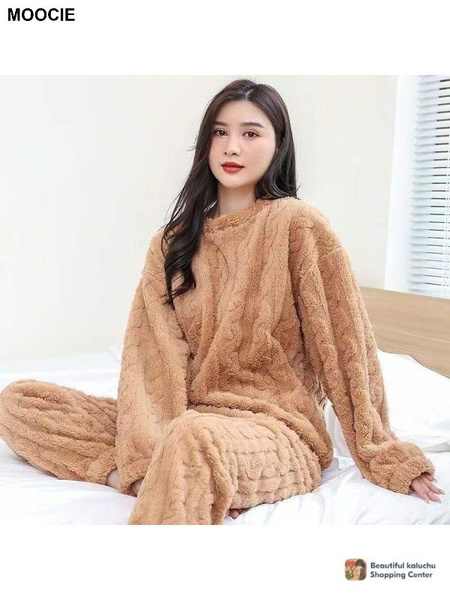 Пижама Женский, Мужской MOOCIE Полиэфирное волокно, размер 40, 42 кофейный десерт Длинный Китай ...