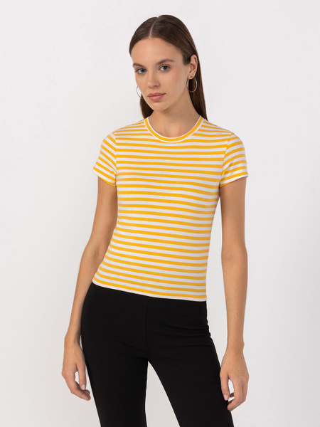 Футболка Cropp, размер 46, цвет желтый, 95% хлопок, 5% эластан - купить ...