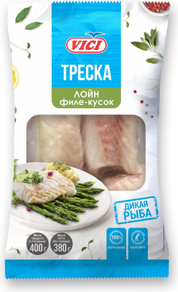 Треска лойн филе-кусок 400 г, VICI, замороженный купить на OZON по низкой цене (1695190581)