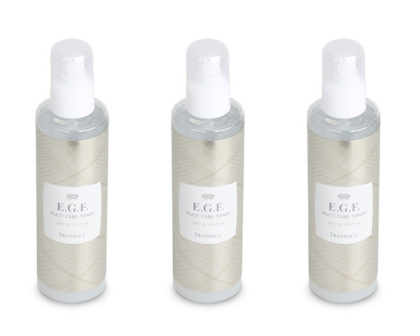 Deoproce Антивозрастной тонер для лица EGF Multi Care Toner, с EGF пептидами, 210 мл, 3 шт ...