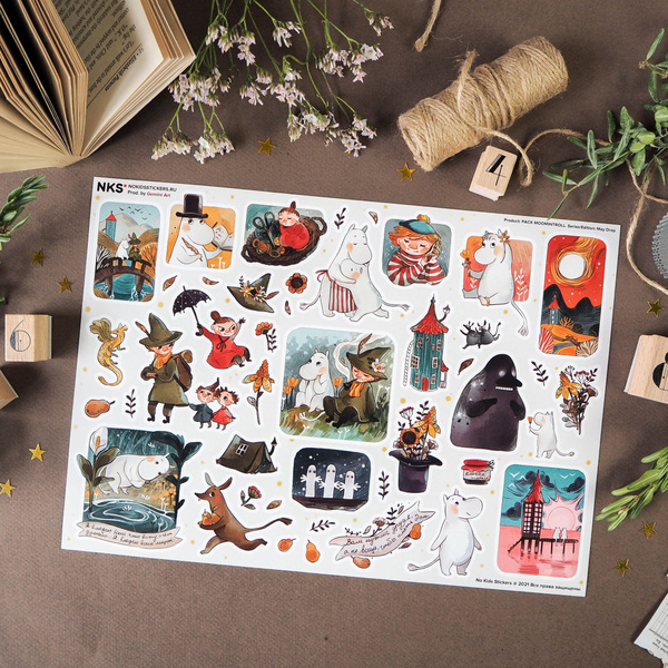 Набор наклеек А4 мумми троли 2, виниловые стикеры, No Kids Stickers ...