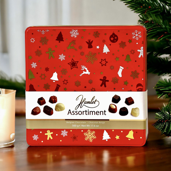 Характеристики Шоколадные конфеты новогодние фигурки ассорти Hamlet с ...