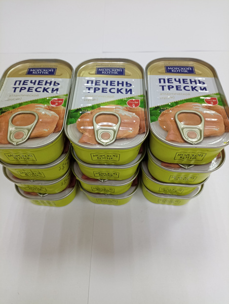 Печень трески "Морской котик" ж/б - 1380г. ( 12 банок по 115г.) купить ...