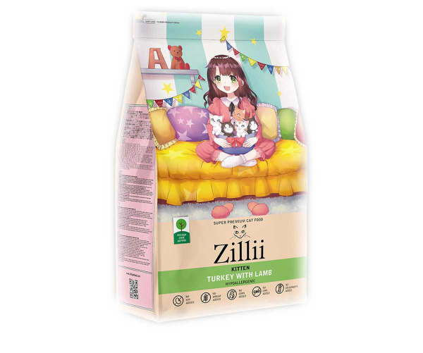 Сухой корм Zillii для котят индейка и ягненок kitten 5658100 400г купить на OZON по низкой цене ...