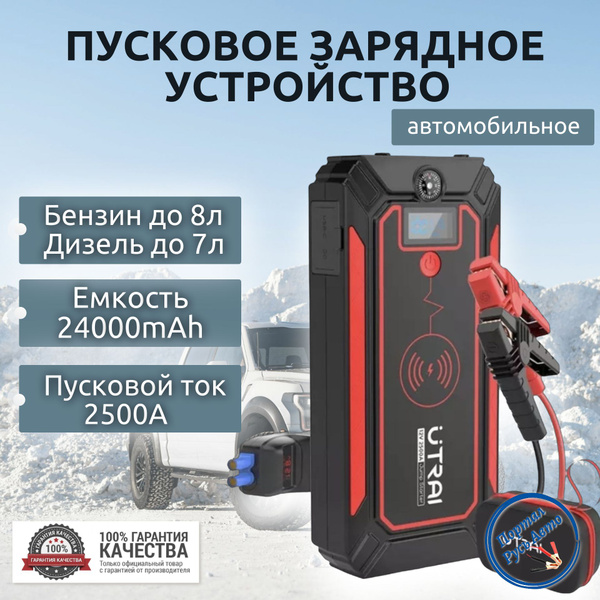 Пусковое устройство бустер Utrai 24000mAh 2500A Портативный аккумулятор ...