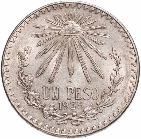 Мексика 1 песо peso 1935, Серебро 720, в сохранности AU-UNC купить на OZON по низкой цене ...