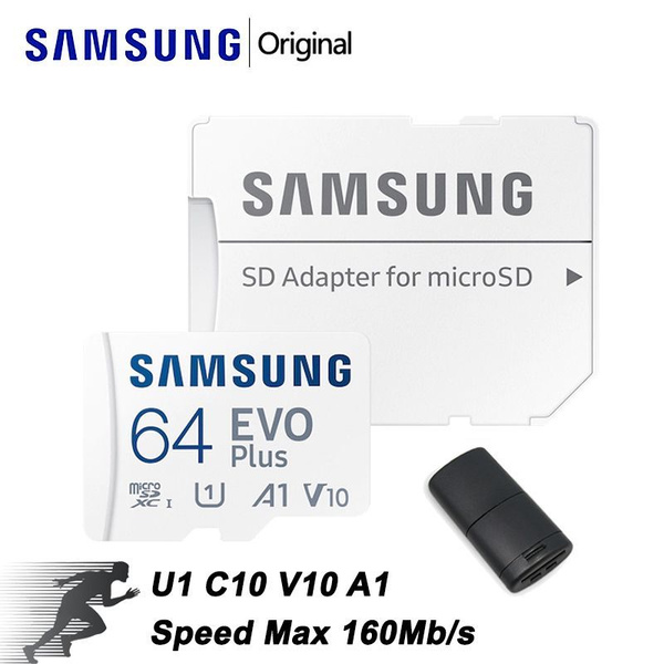 Samsung 64 ГБ Карта памяти microSDXC, microSD EVO Plus (MB-MC64KA), UHS ...