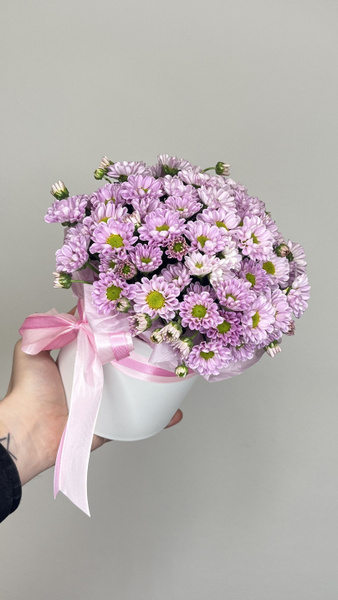Цветочная коробка Fluffy box из розовых ромашек 505 купить на OZON по ...