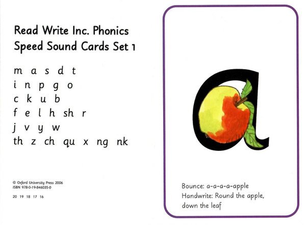 Характеристики Read Write Inc. Phonics Teaching Sounds Set 1 Speed ...
